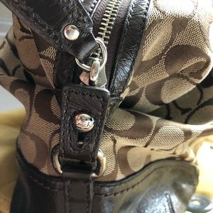 Coach | Bags | Coach Logo Patent Leather Round Duffel Purse Bag | Poshmark